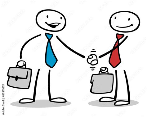 Zwei Geschäftsleute beim Händeschütteln Stock Illustration Adobe Stock