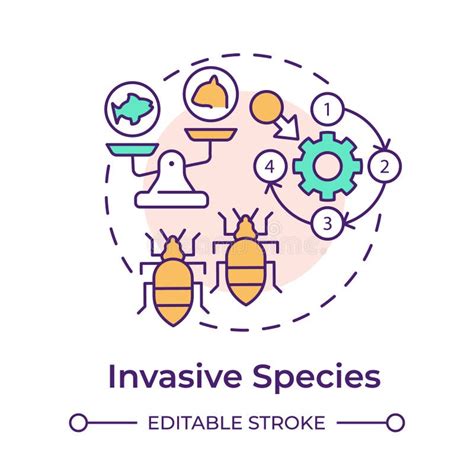 invasive species multi color concept icon stock illustration