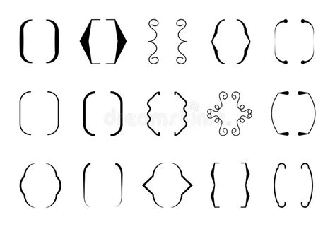 Curly Brace Set Vector Text Brackets Collection For Messages Quotas
