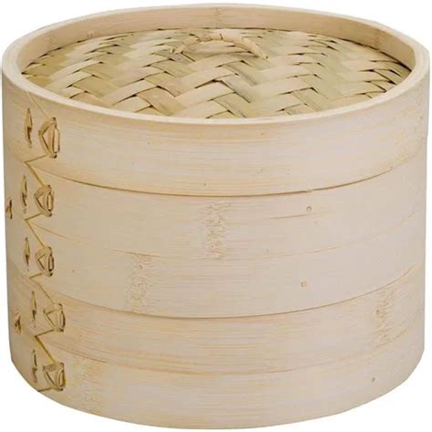 Vaporera De Bambu Mediana Cm Color Amarillo Mercadolibre