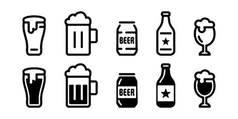 여름에 마시는 시원한 맥주 귀여운 생맥주 메뉴 벡터 일러스트 레이 션 흑백 소재 Ale에 대한 스톡 벡터 아트 및 기타 이미지