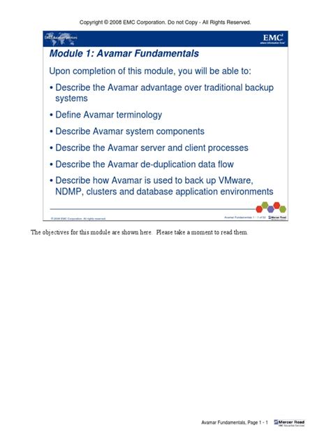 Module 1 Avamar Fundamentals Pdf Backup V Mware