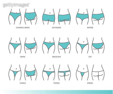 Lingerie Types Of Panties Women Underwear Bikini String Hipsters Underpants Vector