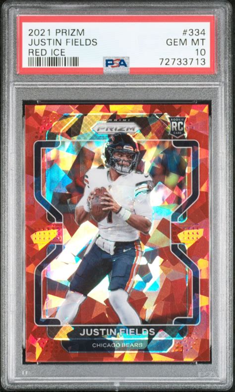 2021 Prizm Justin Fields 334 Red Ice Psa 10 Myslabs