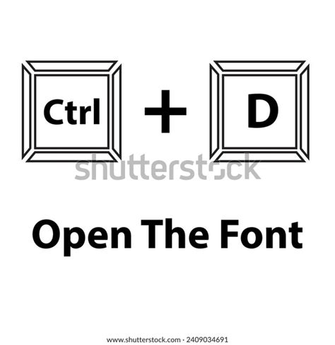 Keyboard Flat Vector Illustration Ctrld Hotkeys Stock Vector Royalty