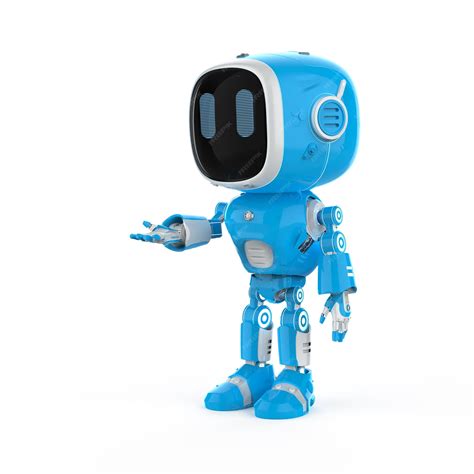 Premium Photo Cute And Small Artificial Intelligence Assistant Robot Open Hand