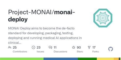 github project monai monai deploy monai deploy aims to become the de