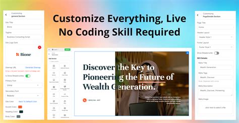 Bione Business Consulting Laravel Cms With Live Page Builder By Laralink