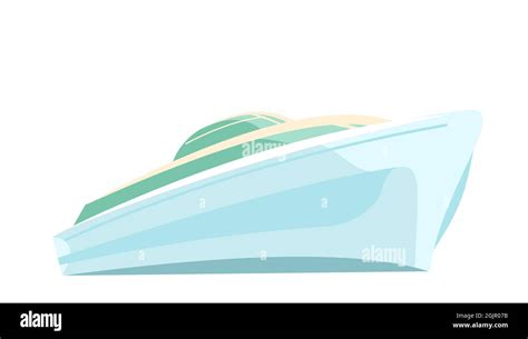 Ocean Yacht A Modern Multi Tiered Luxury Vessel Large Passenger Ship Flat Style Isolated On