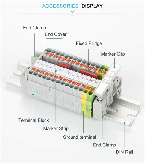 Feed Through Wire Electrical Terminal Block Mm Input Output Push