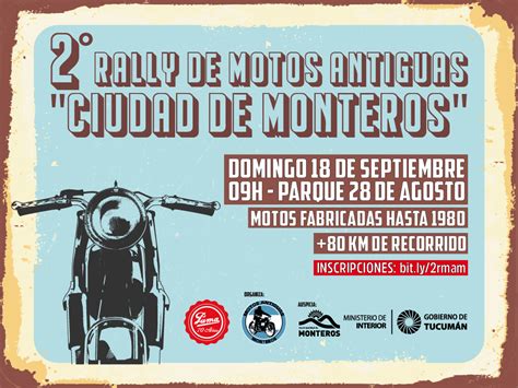 Motos clásicas y antiguas llegá el segundo Rally Ciudad de Monteros
