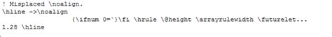 Errors Misplaced Noalign Hline Tex Latex Stack Exchange