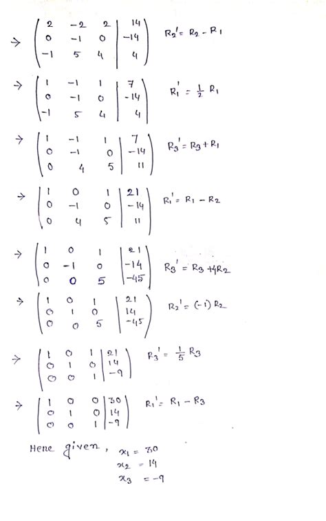 3 solve the following systems of equations using gaussian elimination