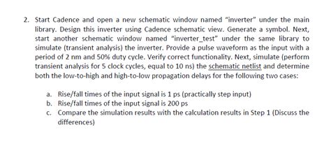 Solved Start Cadence And Open A New Schematic Window Chegg