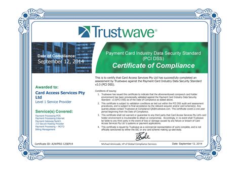 Pci Certificate Card Access Services