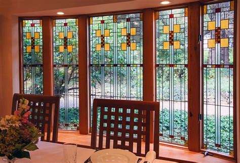 Frank Lloyd Wrght Stained Glass Custom Made Windows
