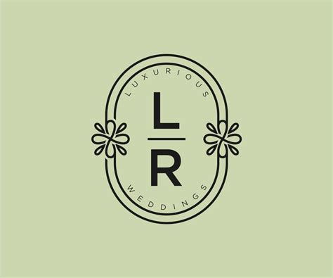 Lr Initials Letter Wedding Monogram Logos Template Hand Drawn Modern