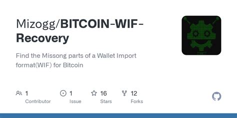 Github Mizoggbitcoin Wif Recovery Find The Missong Parts Of A Wallet Import Formatwif For