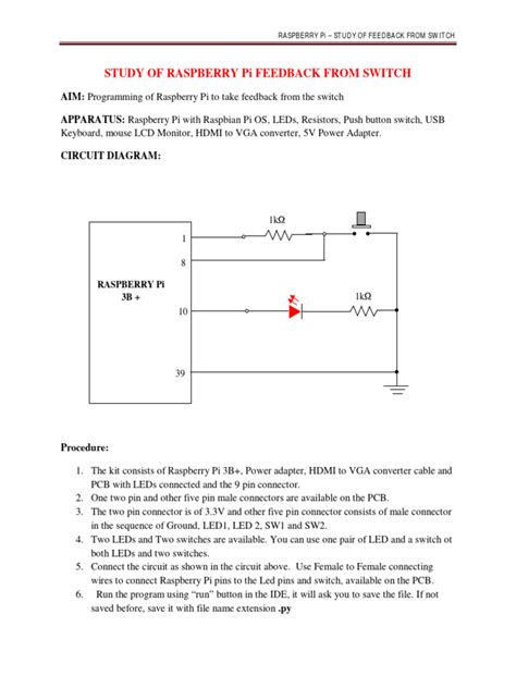 3 Rpi Feedback From Switch Pdf Raspberry Pi Electricity