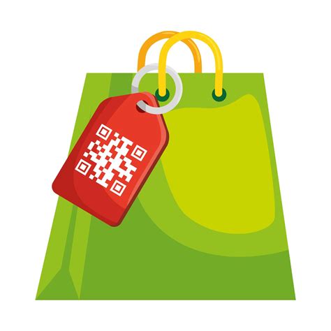 Qr Code Over Label And Bag Vector Design Vector Art At Vecteezy