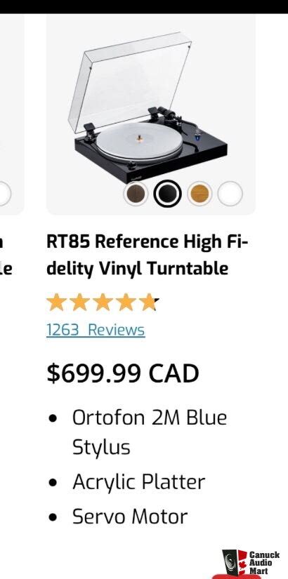 Fluance Rt85 Reference High Fidelity Turntable For Sale Us Audio Mart