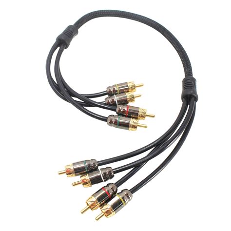 Amazon Com Full Tilt Audio HQ 1 5 Foot 4 Channel RCA Cable Gold Plated Connectors Electronics