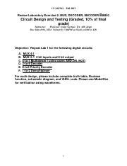 Digital Circuits Lab Mux Decoder Encoder Design Testing Course