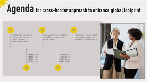 Agenda For Cross Border Approach To Enhance Global Footprint Strategy Ss V Ppt Powerpoint