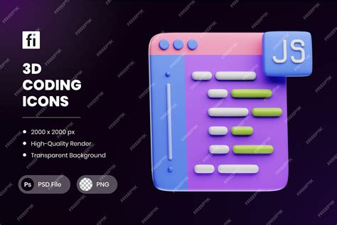 Premium Psd 3d Illustration Coding Javascript