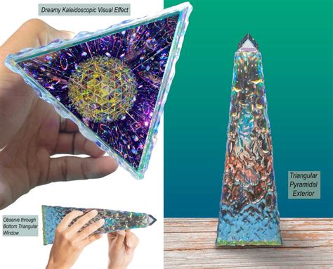 3d Kaleidoscope With Top Prism Triangular Pyramid Shape Multiple