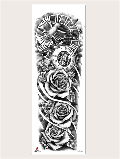 Waterproof Temporary Tattoo Stickers Full Arm Large Skull Old School