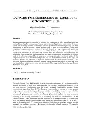 DYNAMIC TASK SCHEDULING ON MULTICORE AUTOMOTIVE ECUS PDF