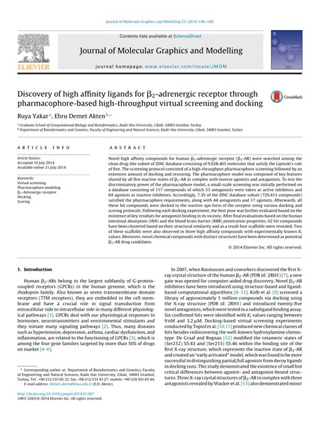 Pdf Discovery Of High Affinity Ligands For β2 Adrenergic Receptor