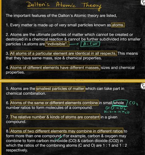 Daltons Atomic Theory The Important Features Of The Daltons Atomic Theo