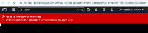 Failed To Connect To Your Instance Error Establishing SSH Connection Source Systems Data