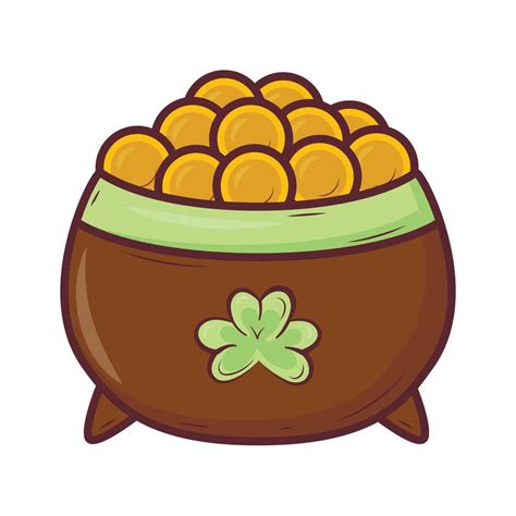 Cartoon Doodle Pot Of Gold Coins Leprechaun Treasure 18944592 Vector