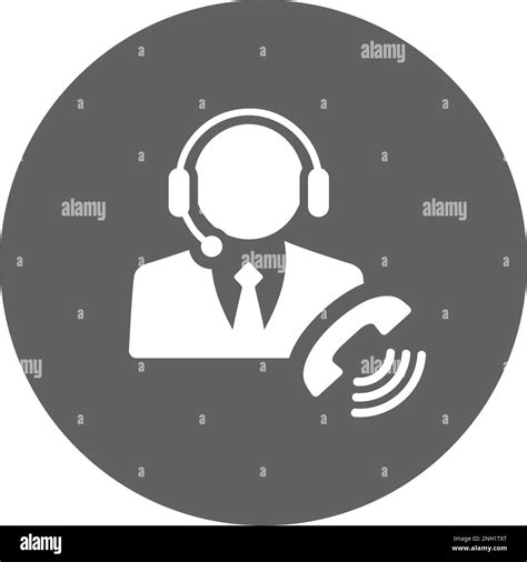 Call Center Customer Support Icon Flat Style Vector Eps Use In