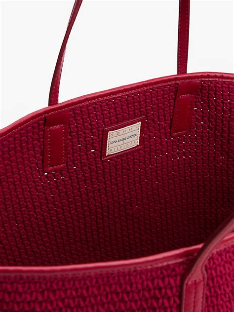The Sofia Capsule Leather Beach Bag Red Tommy Hilfiger