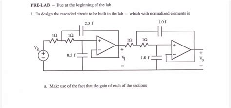Solved PRE LAB Due At The Beginning Of The Lab To Chegg