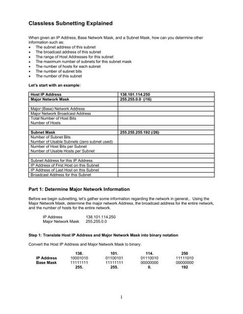 Classless Subnetting Explained Keystone College Academic Server