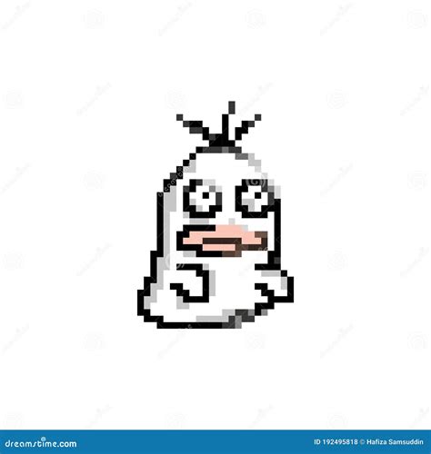 Pixel Art Ghost Vector Illustration Decorative Design Stock Vector