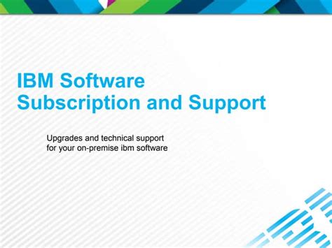 Ibm Subscription And Support English Ppt