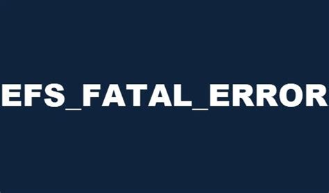 Windows 에서 EFS FATAL ERROR 블루 스크린 오류 수정
