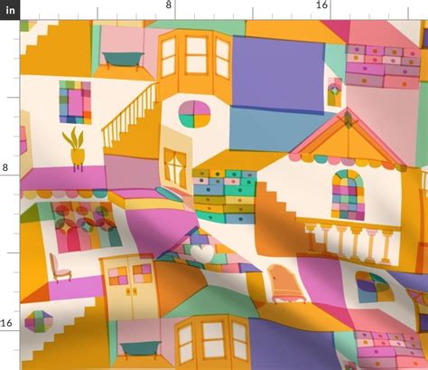 Dollhouses Fabric Spoonflower