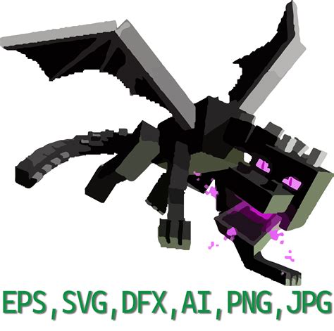 Minecraft Svg Dxf Eps Png Illustrator Enderdragon Etsy Ireland
