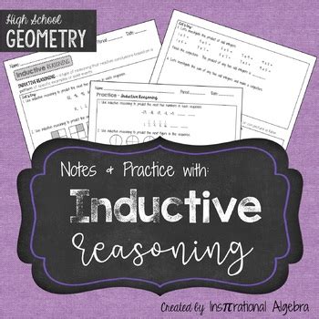 Inductive Reasoning Notes Practice By Inspirational Algebra TpT