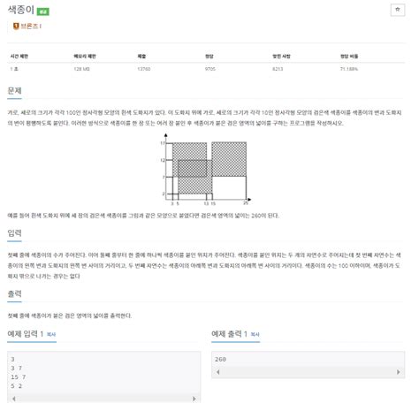 백준 2563 색종이 Today I Learned