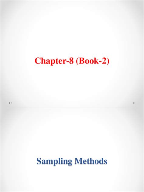 Chapter 8 Book 2 Sampling Method Download Free Pdf Sampling