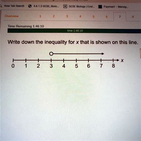 GET ANSWER Write Down The Inequality For X That Is Shown On This Line X