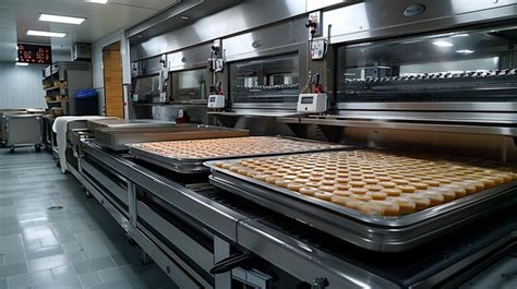 Factory Packing Foods In A Production Line Premium Ai Generated Image